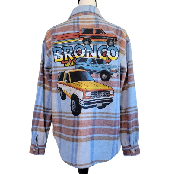 Ford | Tops | Ford Bronco Graphic Plaid Buttondown Flannel | Poshmark